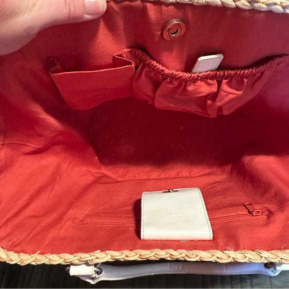 Apostrophe | Bags | Apostrophe Cream Floral Woven Straw Tote Bag ...